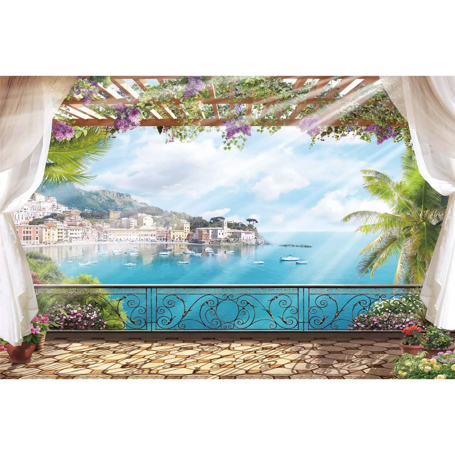 MOON.QG Fondo de fotografía de playa con puesta de sol en el océano azul, fondo de fotografía de ...