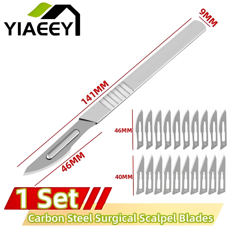 10pcs-11-23-Carbon-Steel-Surgical-Scalpel-Blades-1pc-Handle-Scalpel-DIY ...