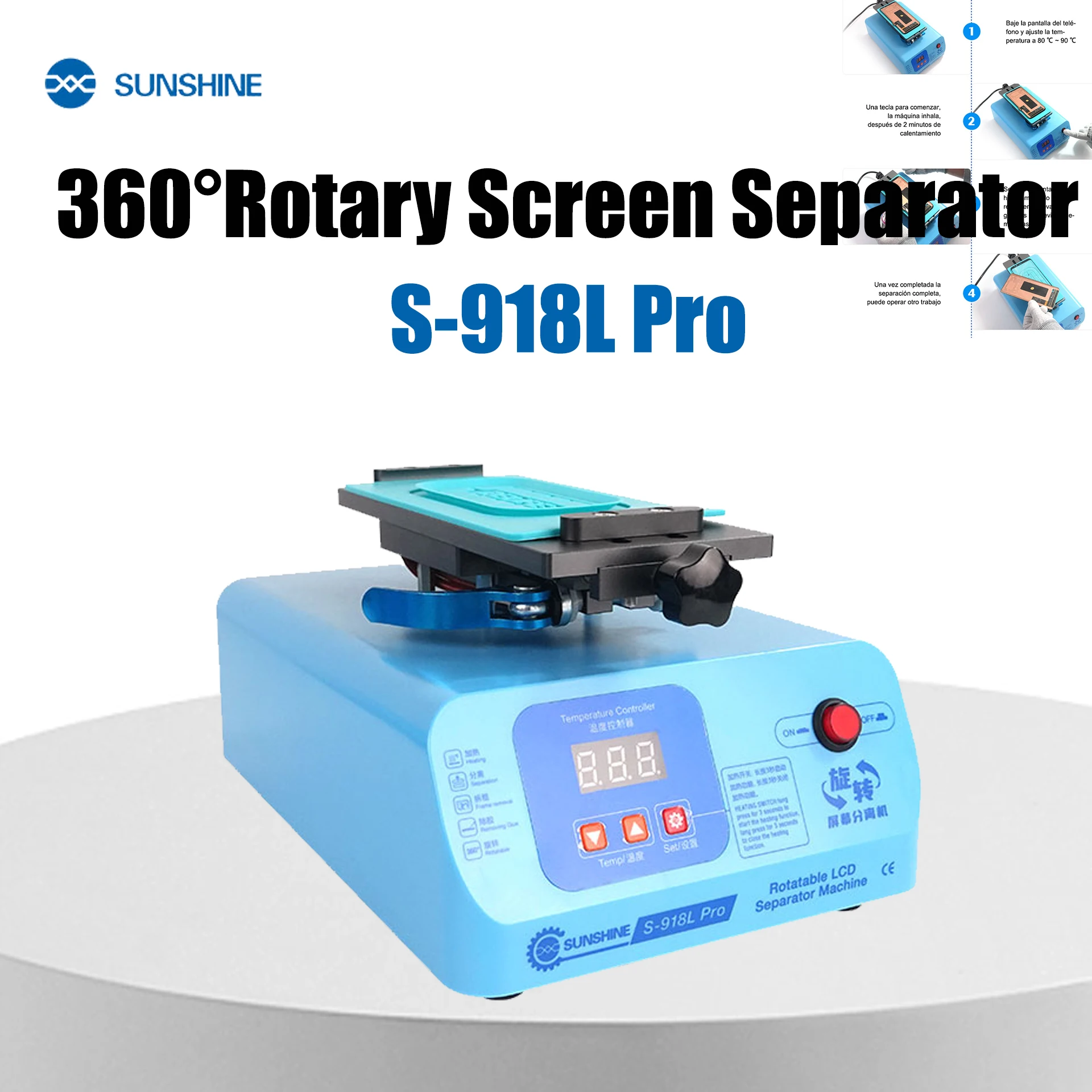 SUNSHINE-S-918L-Pro-360-Rotating-Screen-Separation-Machine-For-Mobile-Phone-LCD-Screen-Splitting ...