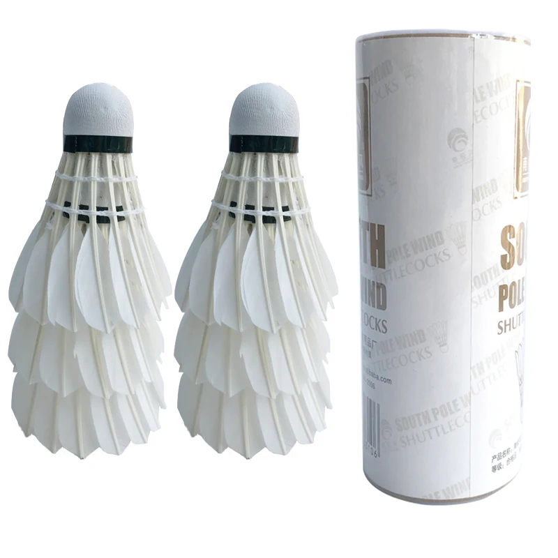 Badminton Shuttlecock White Goose Board Feather Flying Stability ...