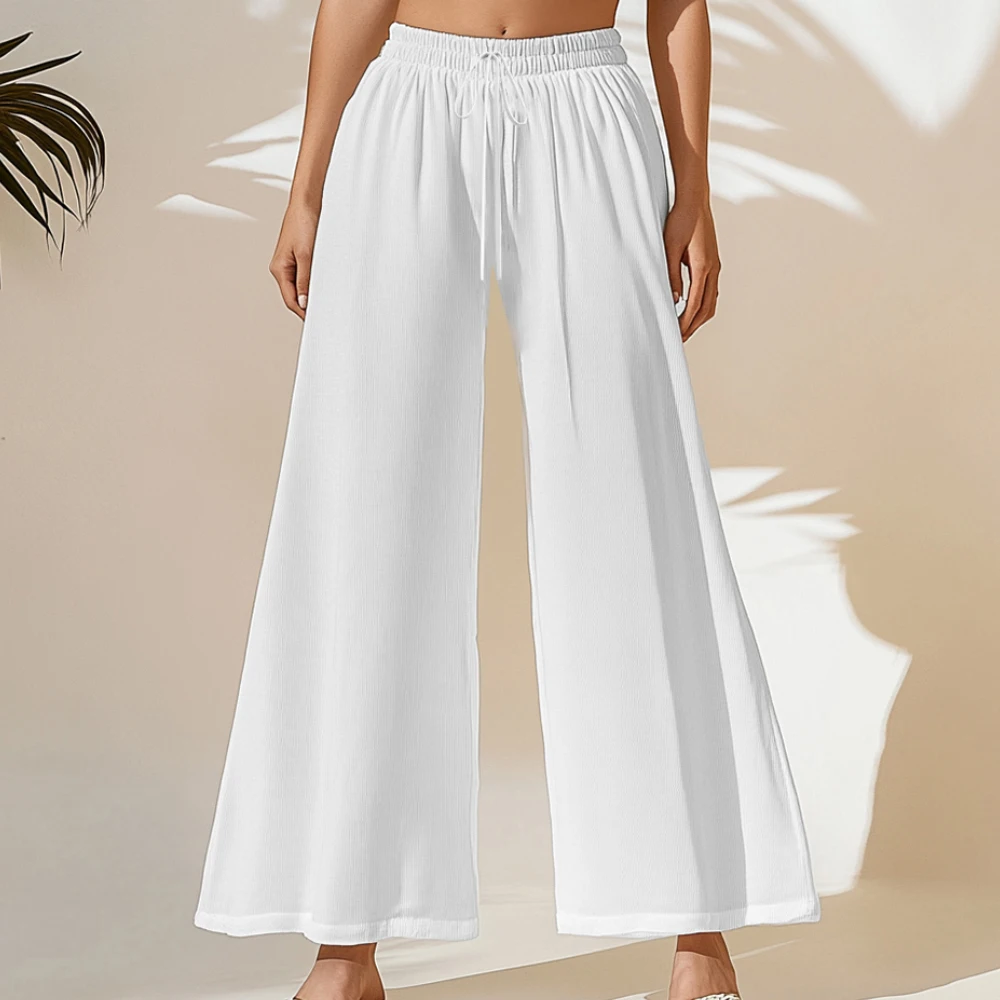 Mia-Muse-Women-S-Pants-Autumn-Simple-White-Elastic-Natural-Ankle-Waist ...
