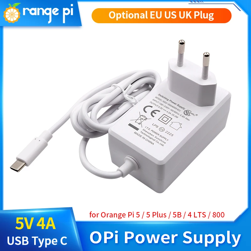Orange-Pi-5V-4A-Power-Supply-100V-240V-USB-Type-C-Adapter-Optional-EU ...