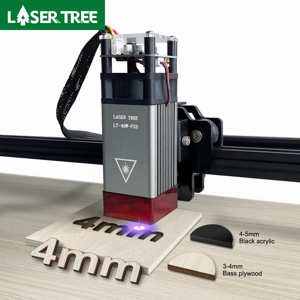 LASER TREE 40W Fixed Focus Laser Module with Metal Hood for CNC Laser ...