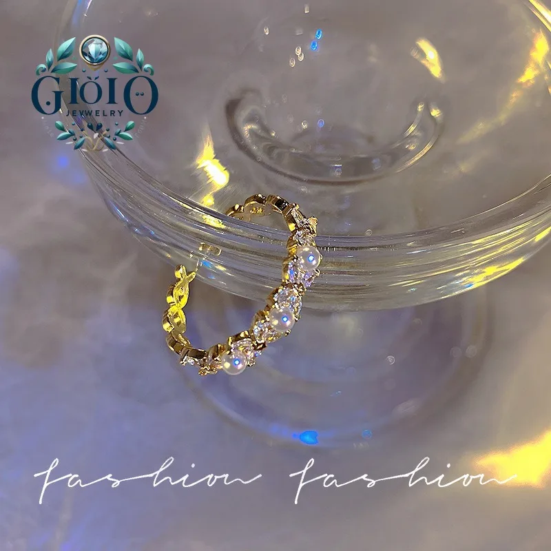 GIOIO-Pearl-Zircon-Ring-Women-s-High-end-Sense-Niche-Temperament-Open ...