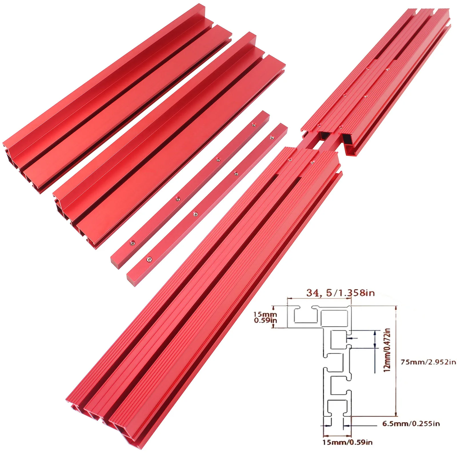 1Set-80cm-Splicing-Fence-with-Connecting-Strips-Router-Table-Fence ...