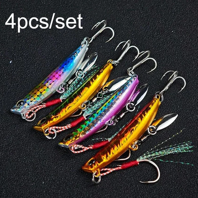 Ackibbik 4pcs/set 5.8cm/30g Saltwater Fishing Jigs Light Vertical Jig ...