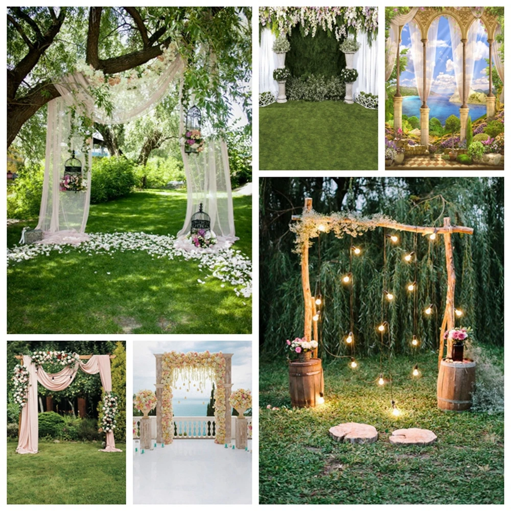 Wedding Marriage Flower Backdrop Spring Dreamy Forest Natural Scenery ...