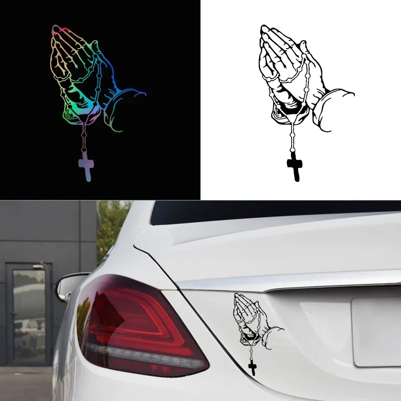 Car interior stickers Color car prayer gesture laser stickers God Jesus ...