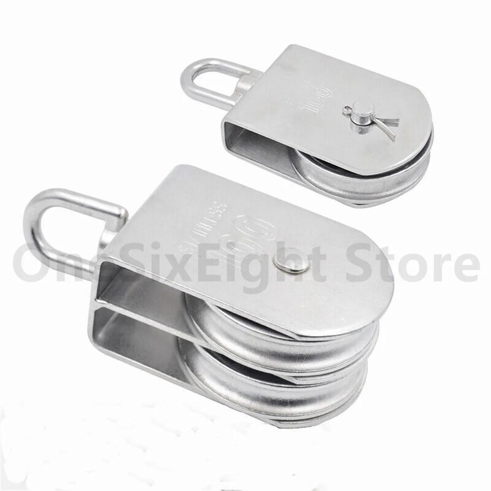 Stainless Steel Single/Double Pulley Revolving Sheave Rope Pully Wheel ...
