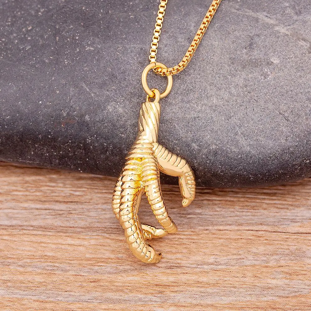 Nidin Gold Plated Gothic Witch Retro and Eagle Claw Pendant Necklace ...