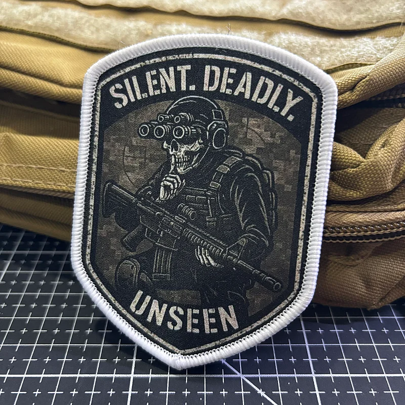Silent Deadly Tactical Patch AR15 Reaper Morale Badge Hook and Loop ...