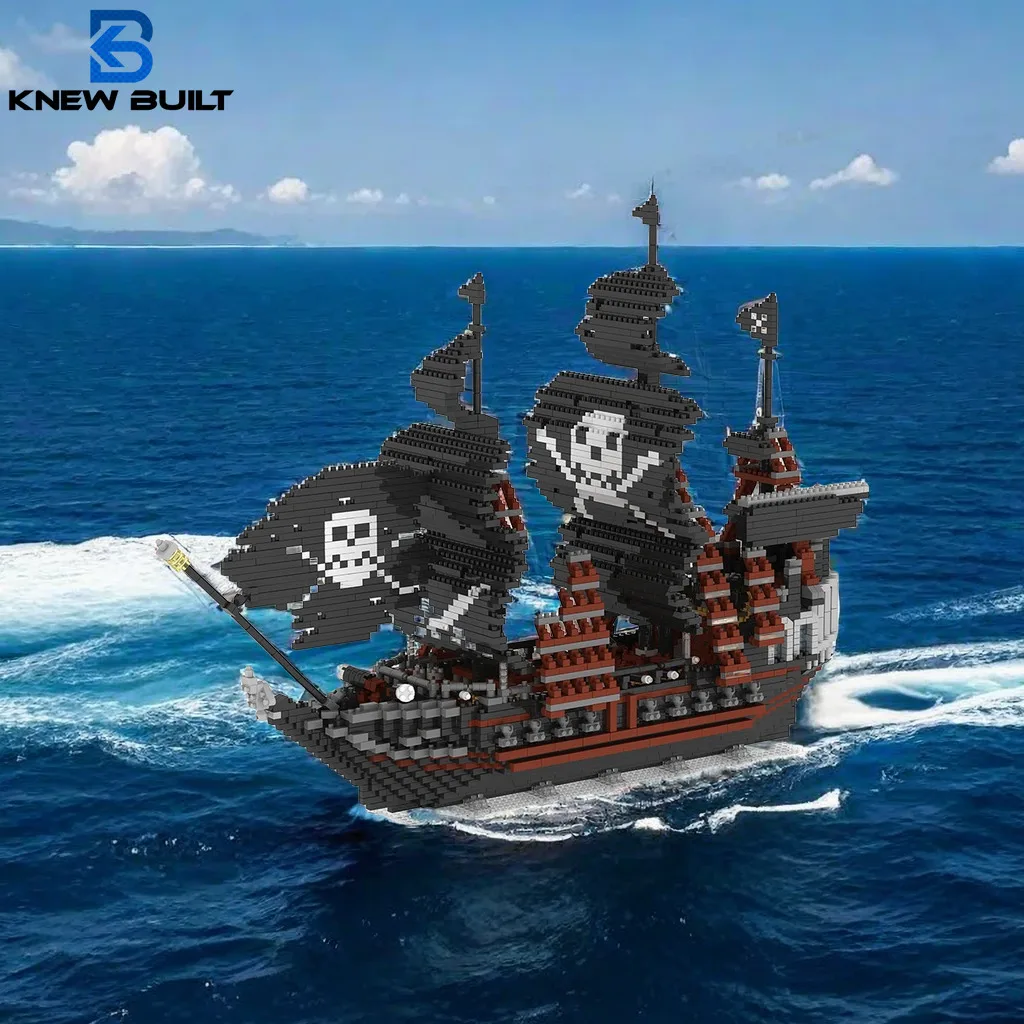 Navio-Pirata-Preto-Micro-Mini-Blocos-de-Constru-o-Imersivo-Experi-ncia ...