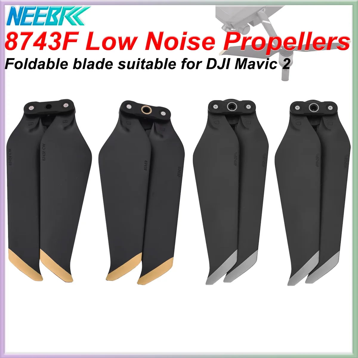 NEEBRC 4/8pcs 8743 Low-Noise Propeller for DJI Mavic 2 Pro Zoom Quick ...
