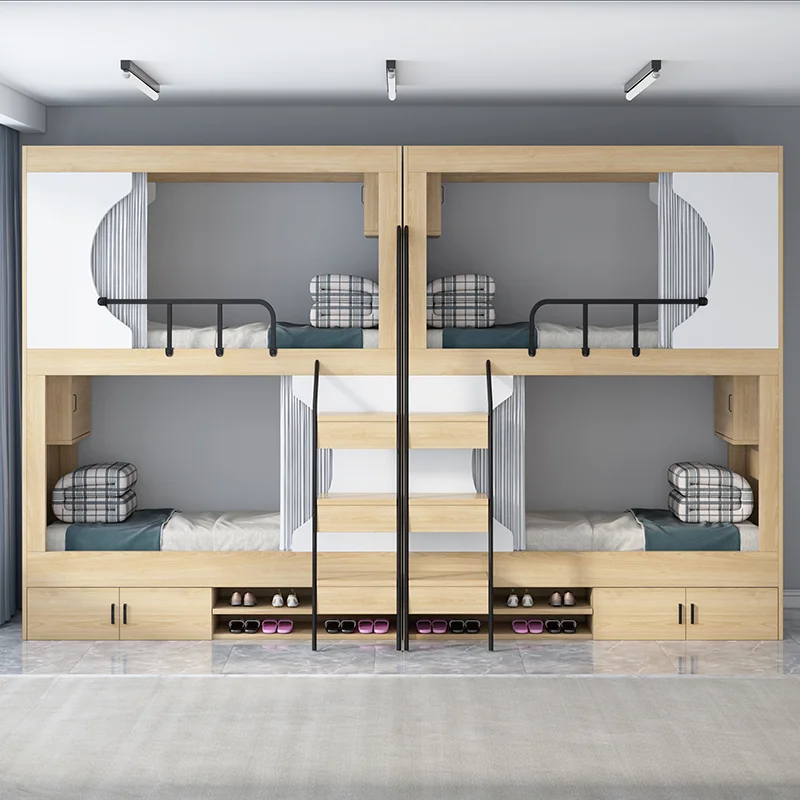 Bed-Student-Dormitory-Solid-Wood-Double-Layer-Bunk-Bed-Staff-Dormitory ...