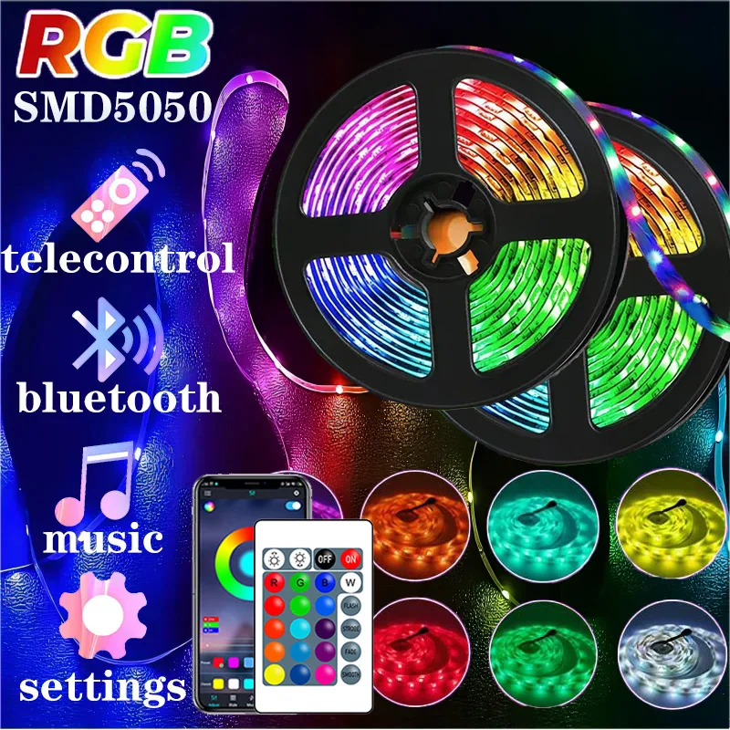 5V-RGB-5050-LED-Light-Strip-USB-Bluetooth-APP-Control-Flexible-Lamp ...