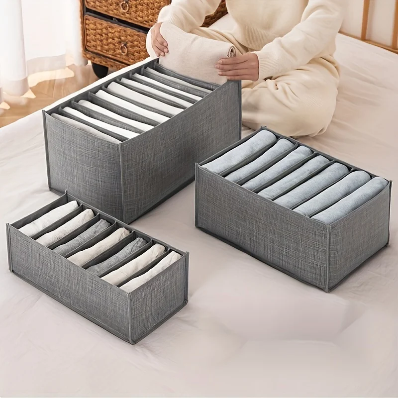 1-2-3pcs-Foldable-Clothes-Storage-Box-Trousers-Clothes-Jeans-Storage ...