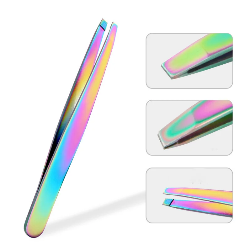 1pc-Eyebrow-Tweezers-Gold-Pincet-Clip-Stainless-Steel-Eyelash-Clips ...