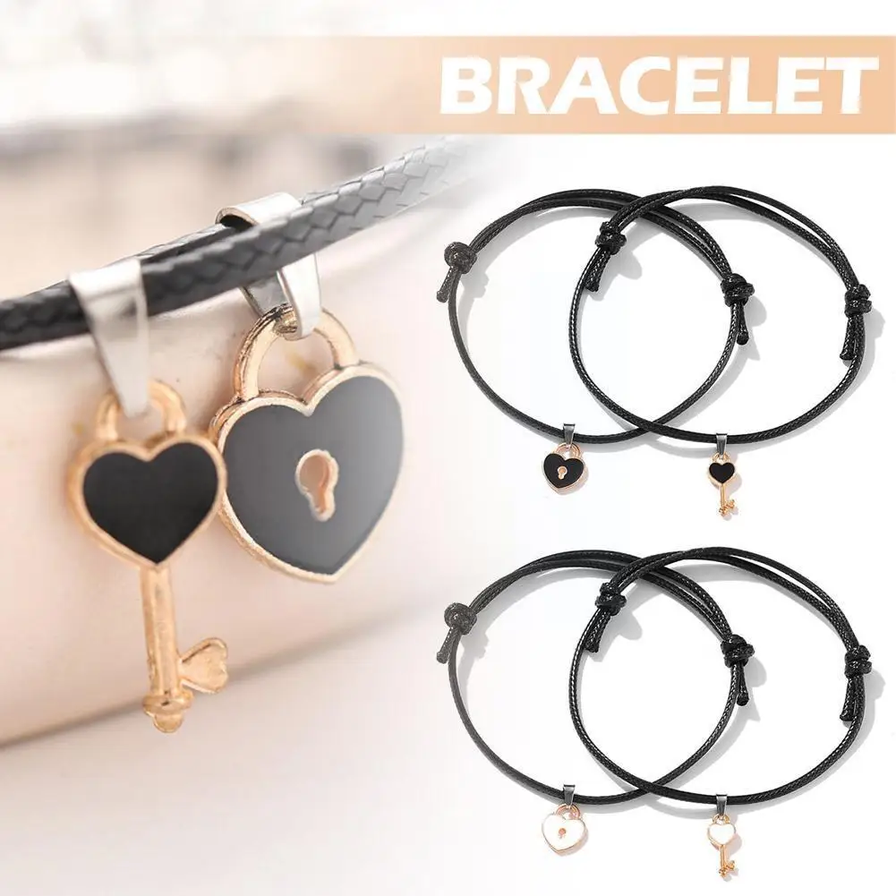 1-Pair-Simple-Couple-Bracelet-Key-Love-Lock-Bracelet-Day-Valentine-s ...