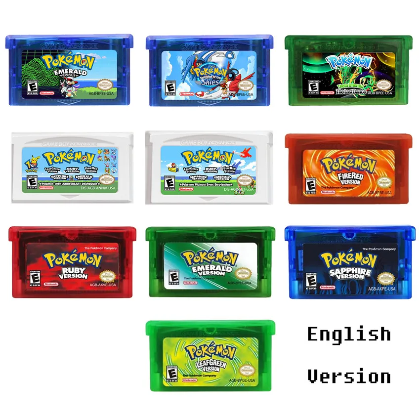 Pokemon-GBA-Cartridge-GBA-Game-Console-32-bit-Video-Console-Emerald ...