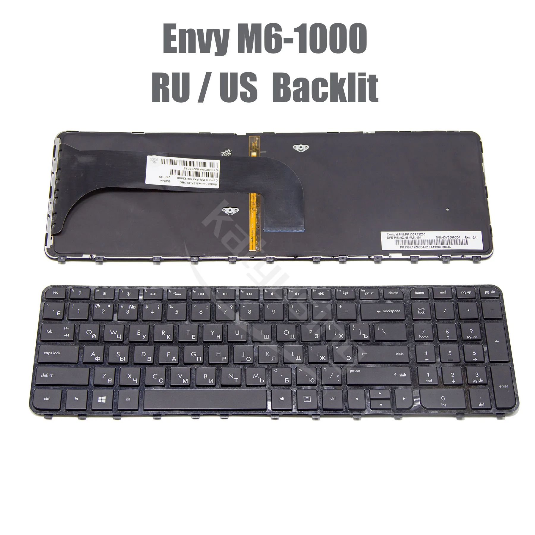 Brand New Russian Us Keyboard For Hp Envy M6-1000 M6t-1000 M6-1100 With ...