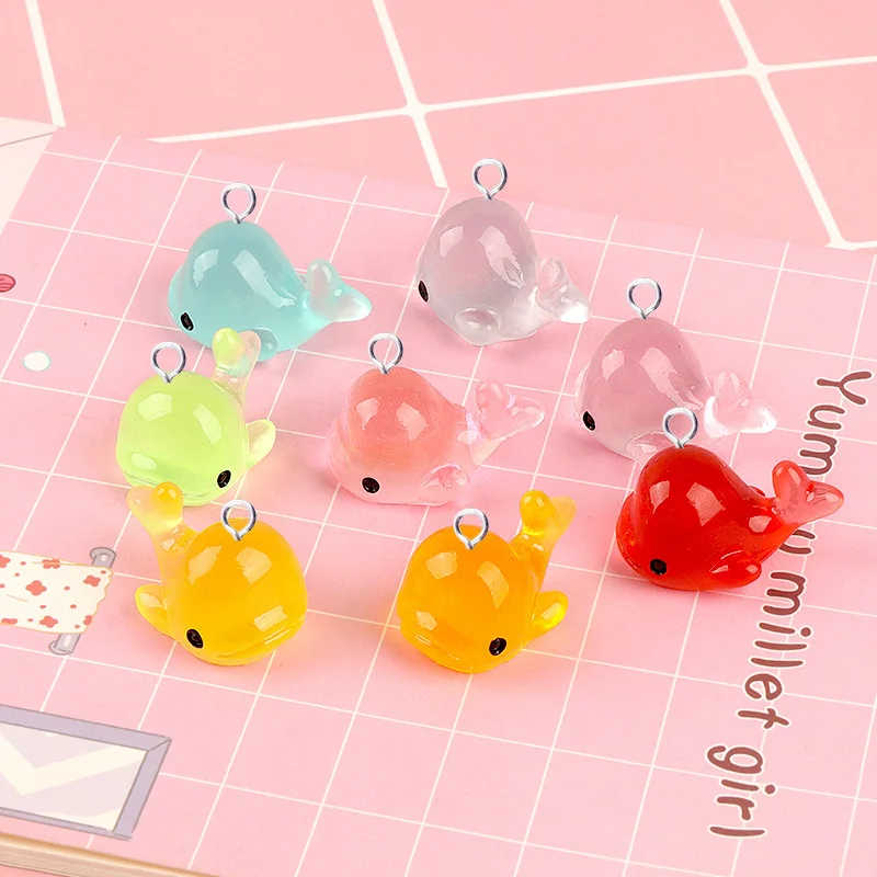10pcs-Cute-Colorful-Luminous-Whale-Dolphin-Charms-for-Jewelry-Making ...