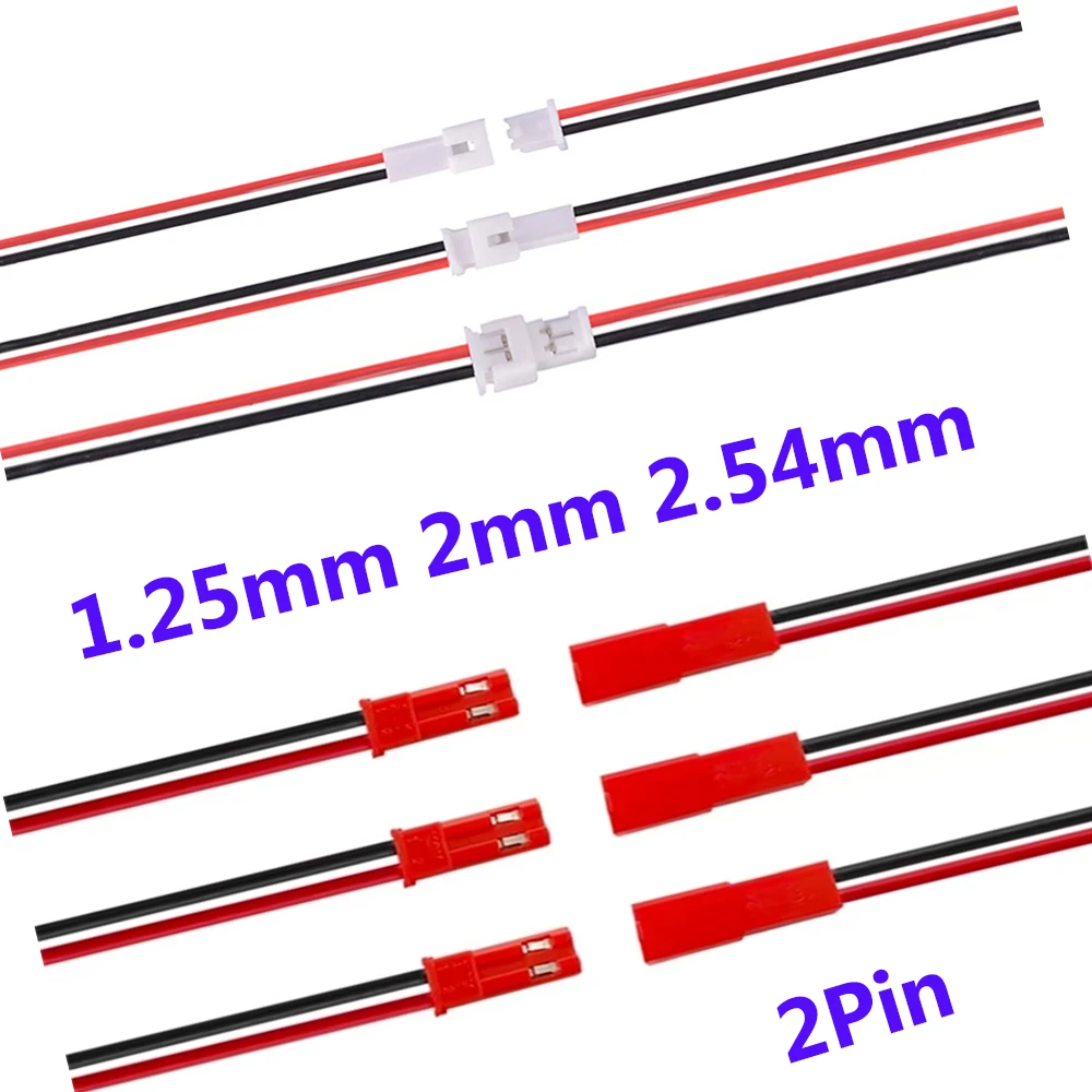 Cable electrónico pequeño Mini JST 5/2mm PH2.0 XH2.54, conector macho hembra de 2 pines, JST 1 ...