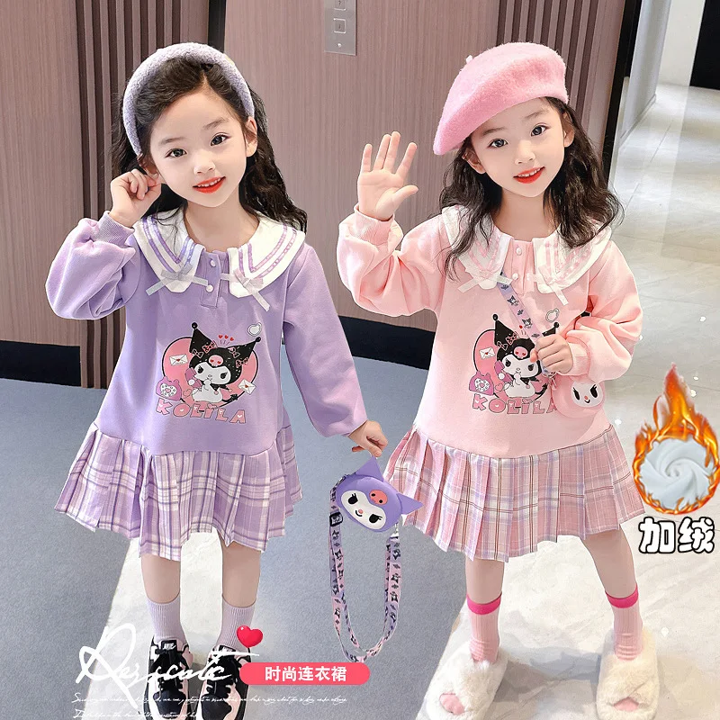 Sanrio-Animation-New-Product-Girls-Kuromi-Sweater-Skirt-Plus-Velvet ...