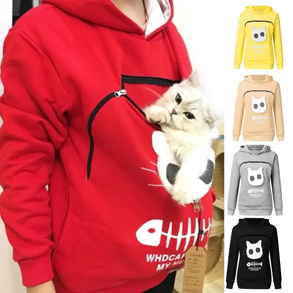 Sudadera-gruesa-con-capucha-para-amantes-de-los-gatos-su-ter-con ...