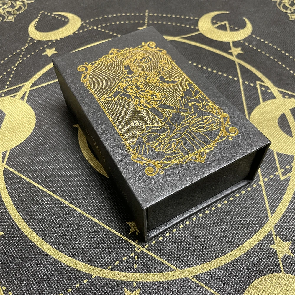 New-Tarot-Box-Golden-12x7cm-Cards-High-Quality-English-Esoterism-and ...