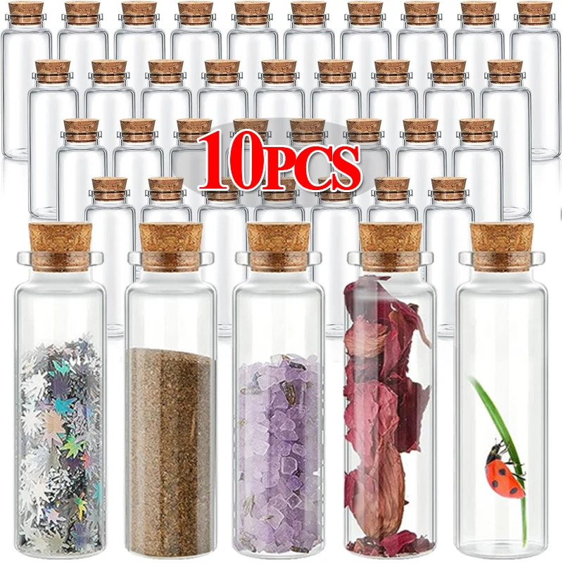 Mini-botellas-de-vidrio-transparente-con-tap-n-de-corcho-frascos-de ...