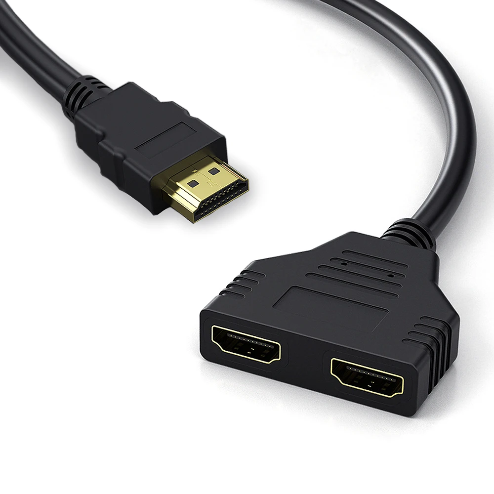 HDMI-Splitter-Cable-Male-1080P-To-Dual-HDMI-Female-1-To-2-Way-HDMI ...