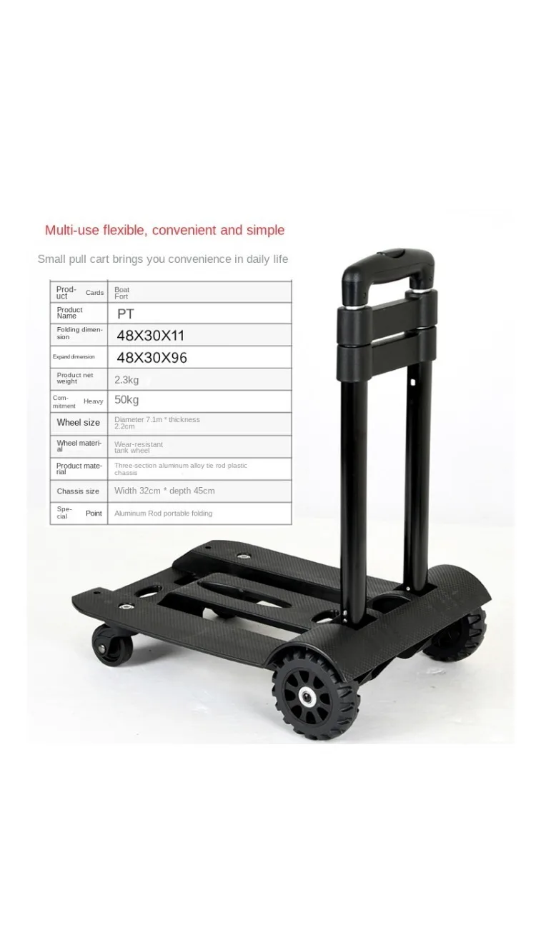7M9K-Mini-Trolley-Pull-Trolley-Folding-Portable-Trolley-Small-Flat-Hand ...