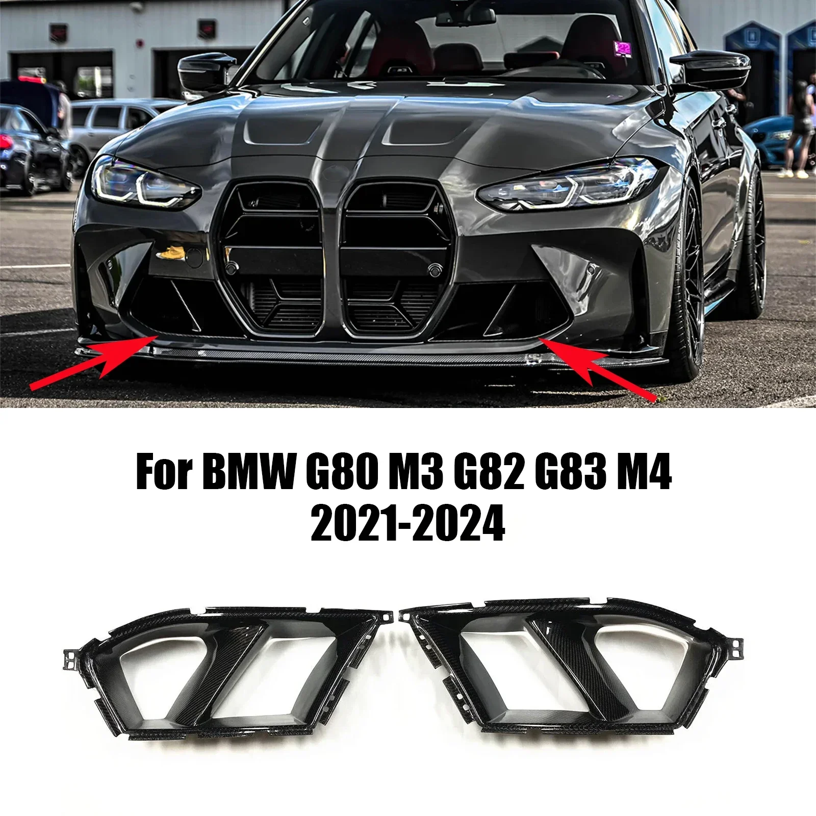 Car Front Bumper Side Air Vent Cover For BMW G80 M3 G82 G83 M4 2021 ...