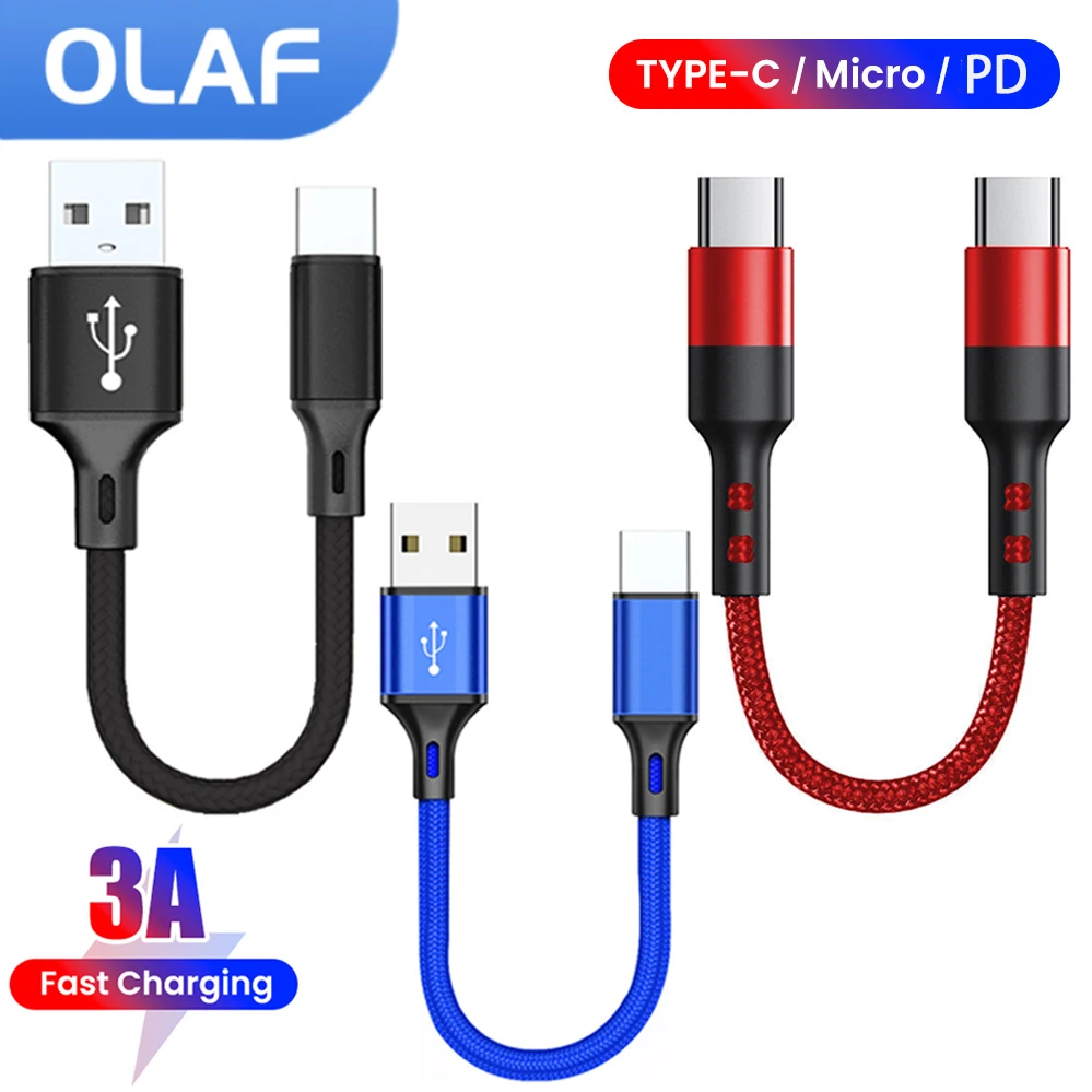 Short-Charging-Cable-USB-Type-C-Micro-Data-Cord-USB-C-to-PD-Fast ...