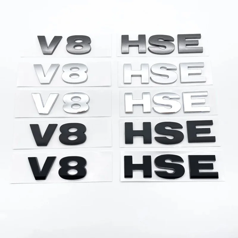 Car 3D ABS V8 HSE Rear Trunk Words Letter Logo Emblem Badge Decals ...