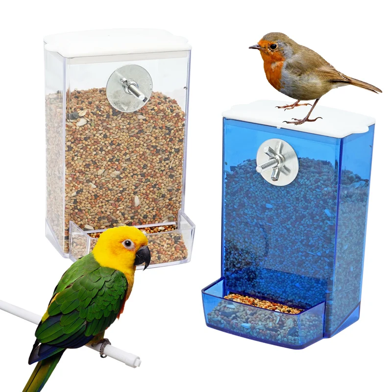Automatic-Bird-Feeder-Parrot-Quail-Cage-Hanging-Feeder-Box-Automatic ...