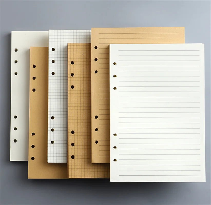 45 Sheets A5 A6 A7 Loose Leaf Notebook Refill Spiral Binder Inner Page ...
