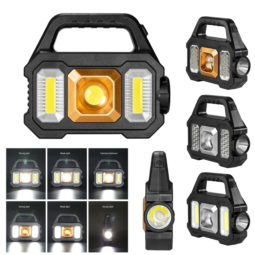 Led Portable Searchlight Usb Charging Handheld Solar Work Spotlight ...