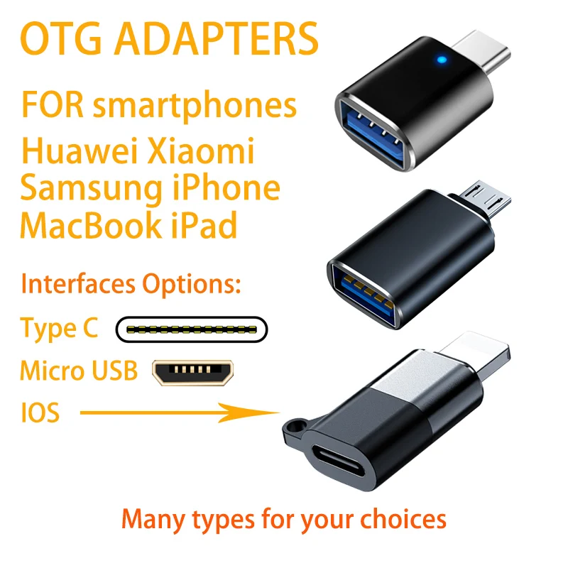 삼성 샤오미 화웨이 아이폰용 USB 3.0 C 타입 OTG 어댑터, 수 USB 암 변환기, C 마이크로 커넥터 어댑터 ...