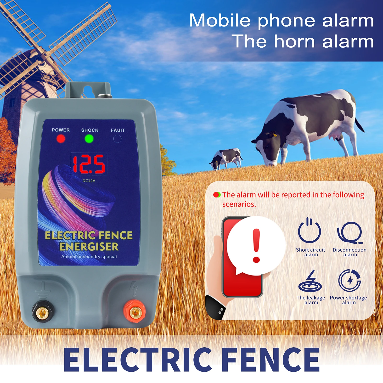 15km Electric Shepherd For Cattle Animals Farm Electric Fence Energizer ...