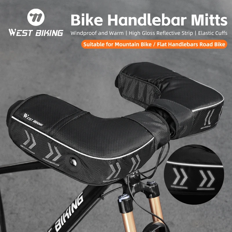 WEST BIKING Bike Handlebar Mitts Winter Windproof Warm Handlebar Glove ...