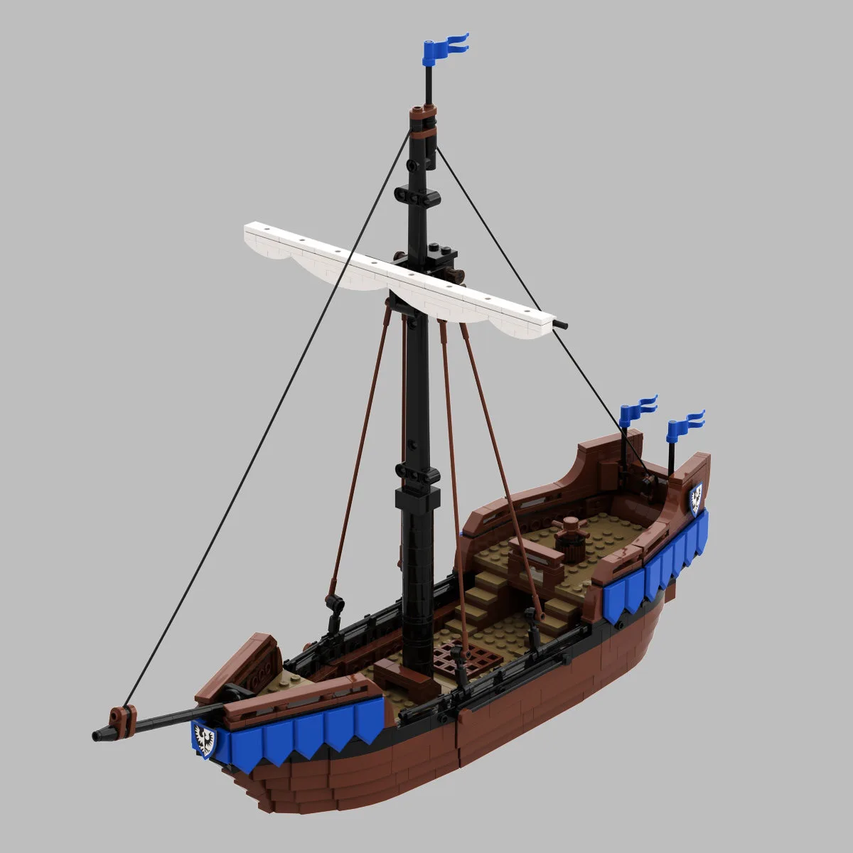 The Black Serpent Medieval Cog Ship Pirate Sailboat Battleship Building ...