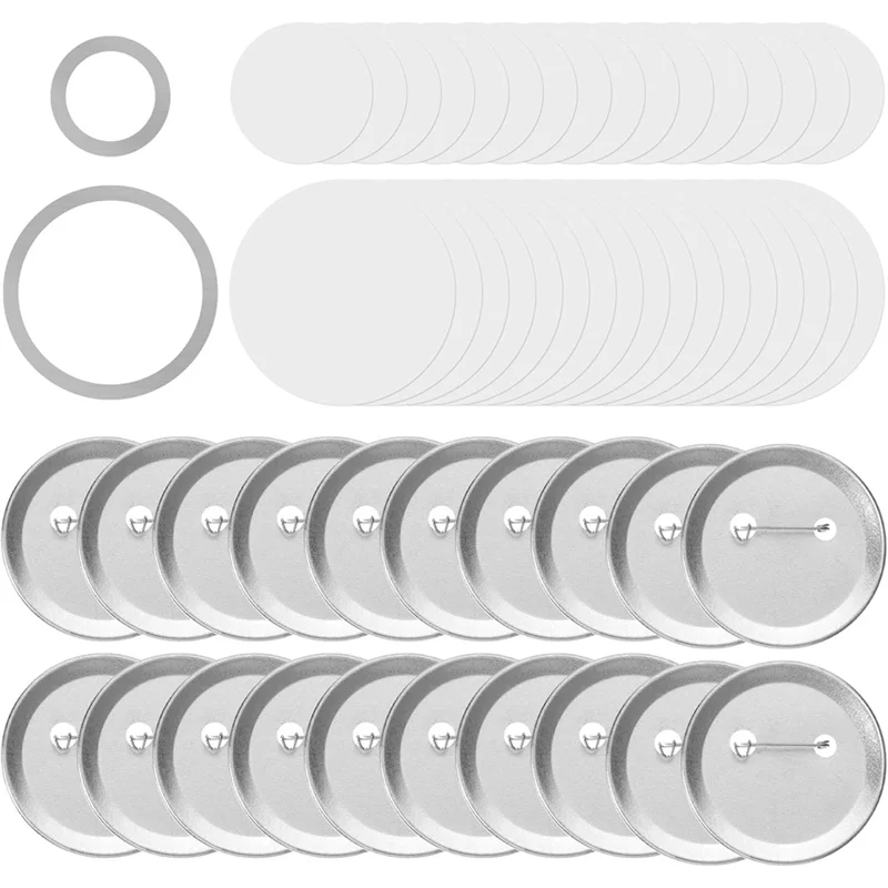 AT43-Blank Buttons 200 Sets Button Maker Supplies 58Mm/2.25 Inch Pins ...