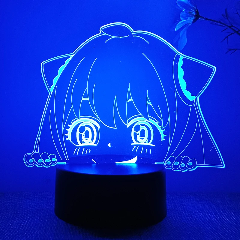 Casus X aile Anya Anime figürü 3d Led yatak odası için lamba Manga Lava ...