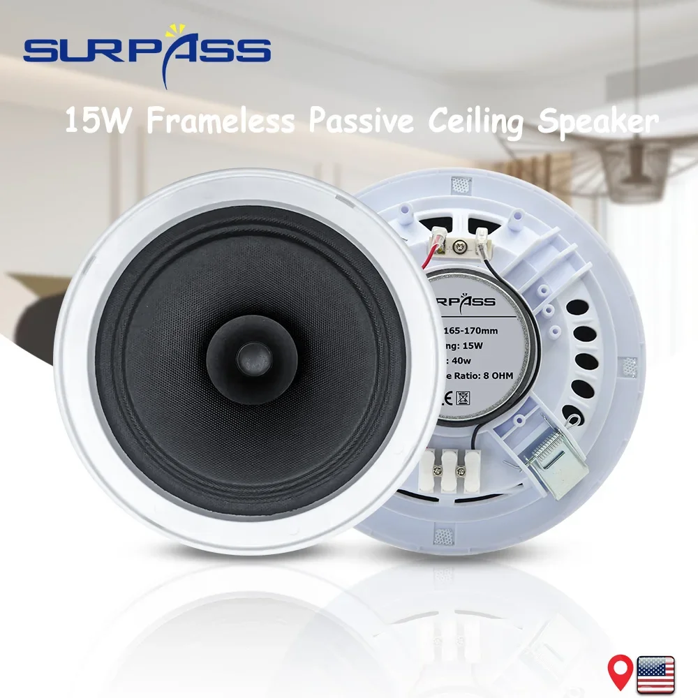 PA-Sound-System-6inch-15W-Ceiling-Speaker-Recessed-Passive-Audio ...