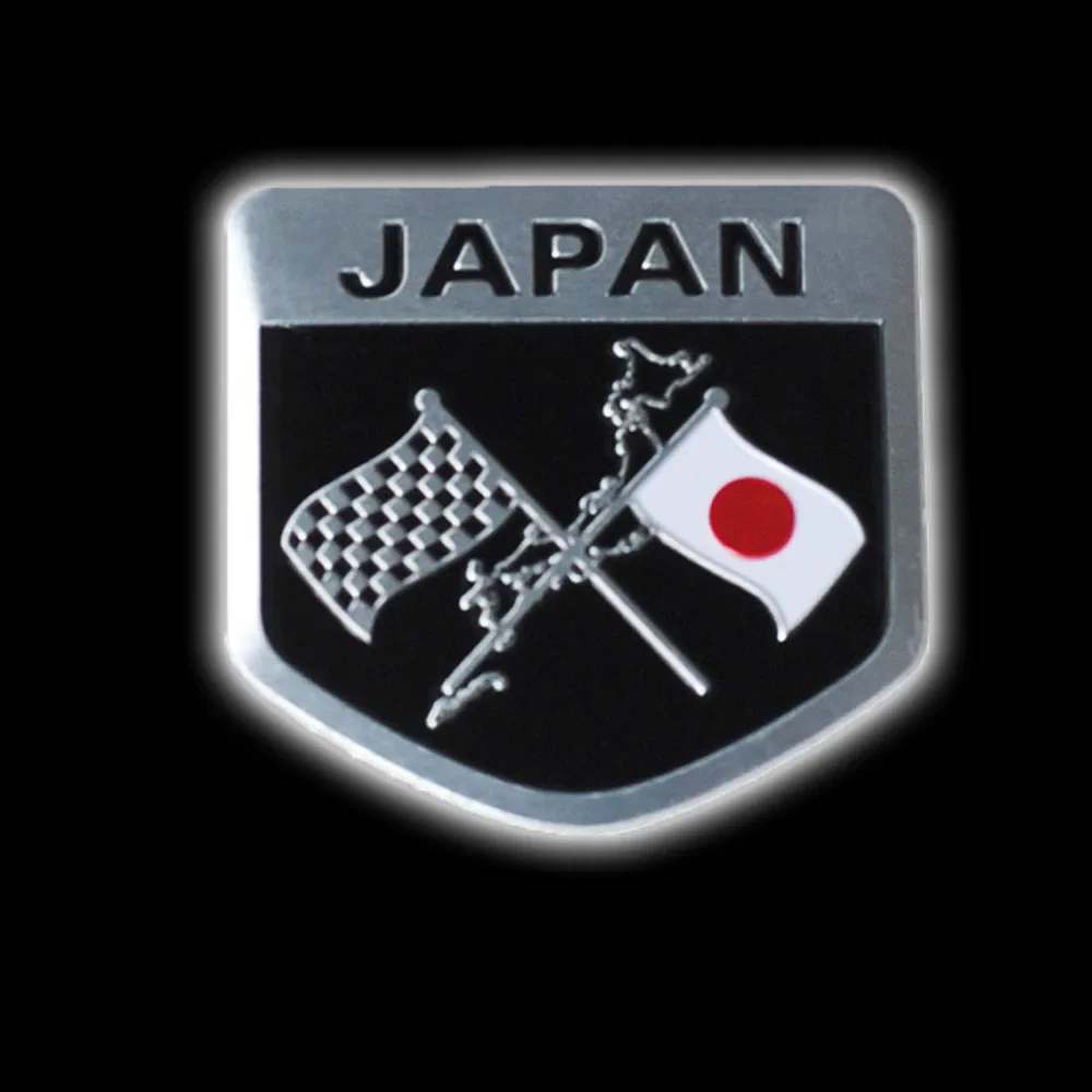 1Pc Motorcycle Body Bumper Decor Sticker Badge Japanese Flag Shield ...