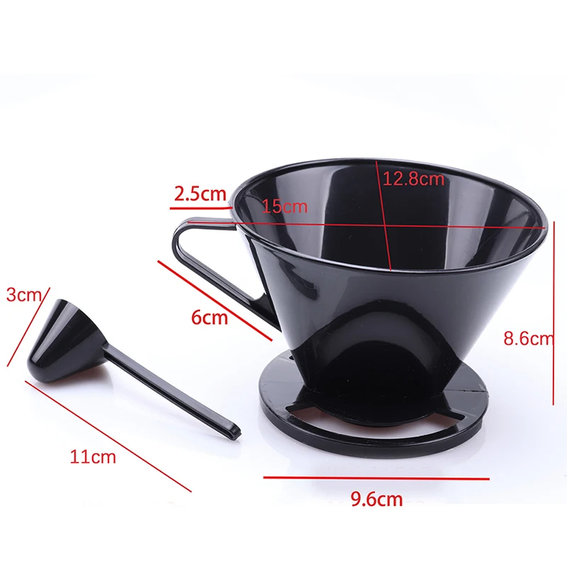 1Set-Reusable-Plastic-Coffee-Cone-Coffee-Filter-Holder-Maker-Pour-Over ...