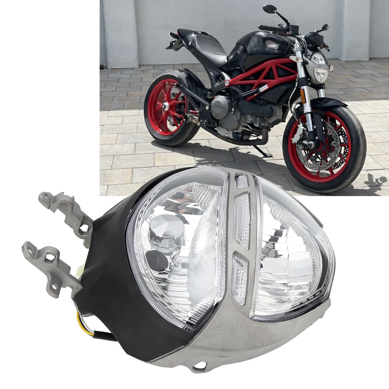 Motorcycle-Headlight-Assembly-With-Bracket-Waterproof-Head-Lamp ...