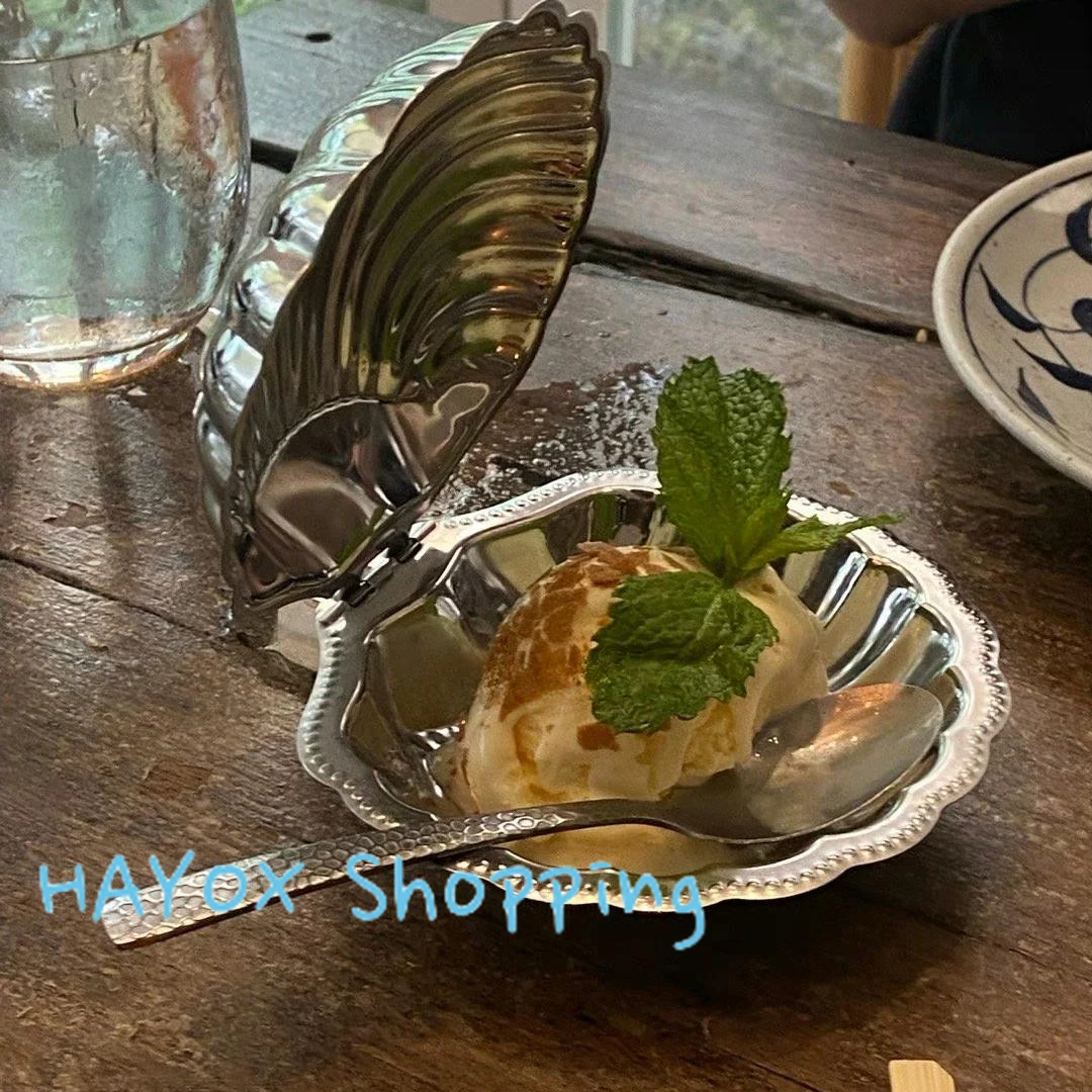 French Vintage 304 Stainless Steel Sea Shell Food Dish，Luxurious Butter ...