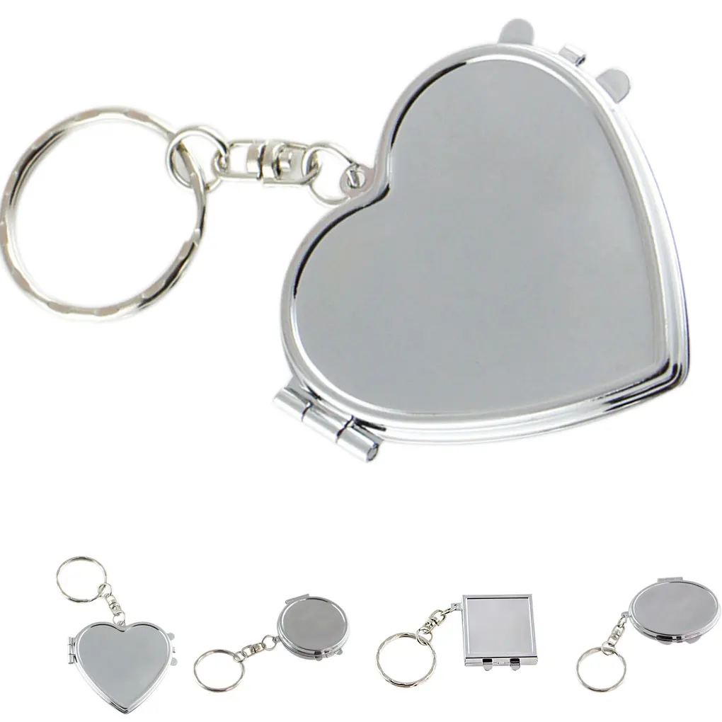 Round Heart Oval Sqaure Shape Double Sides Cosmetic Mirror Metal ...